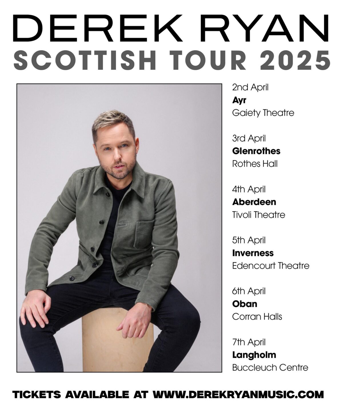 See Derek on his brand new Scottish Concert Tour in 2025! - Derek Ryan ...